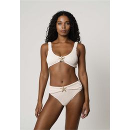 MODA MINX Damen Triangel-Bikini-Top "Starfish Scrunch Crop Top", beige, Gr. S, unifarben, 97% Polyamid, 3% Elasthan, Bikini-Oberteile, im eleganten