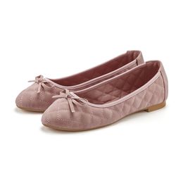 Lascana Damen Ballerina "Slipper, Schl&uuml;pfschuh, Freizeitschuh, Slip-On-Sneaker", Gr. 41, rosa, Obermaterial: 100% Lederimitat. Decksohle: 100%