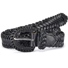 Lascana Damen Flechtg&uuml;rtel "H&uuml;ftg&uuml;rtel, Anzugg&uuml;rtel, G&uuml;rtel, Hoseng&uuml;rtel, Jeansg&uuml;rtel, Lederg&uuml;rtel", schwarz, Gr. 95, Flechtoptik, unifarben, Leder,