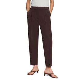 Zero Damen B&uuml;gelfaltenhose "Damen mit Bundfalten", braun, Gr. 44, Obermaterial: 65% Polyester, 30% Viskose, 5% Elasthan, Hosen, B&uuml;gelfalte