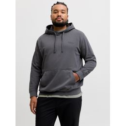 Jack & Jones PlusSize Herren Kapuzensweatshirt "JJEARCHIVE GRAPHIC SWEAT HOOD SN PLS", grau, Gr. XXXL, JACK & JONES PLUSSIZE, bedruckt, angeraute Sweatware, Obermaterial: