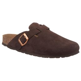ANISTON SHOES Damen Clog, Gr. 38, braun, Veloursleder, unifarben, Schuhe, Hausschuh, Sommerschuh, mit ergonomischem Fu&szlig;bett