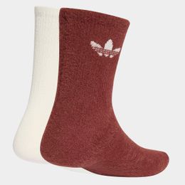 Damen Sportsocken "FLUFFY CREW 2 PAAR", adidas originals, Gr. XLwonder quartz, sanftes wei&szlig;, Obermaterial: 86% Polyamid, 12% Polyester, 2% Elasthan,