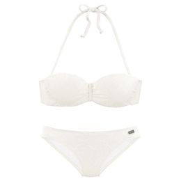 Buffalo Set: B&uuml;gel-Bandeau-Bikini 'Romance' beige Gr. 36 Cup A. Mit B&uuml;gel Und Mit Seitlichen St&auml;bchen