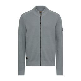 Camel Active Herren Strickjackestormy blau, Gr. 4XL, unifarben, Strick, Obermaterial: 100% Baumwolle, Strickjacken, mit Rei&szlig;verschluss und Stehkragen