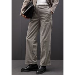 Street One Damen Cordhose, beige, Gr. 40, unifarben, Cord, Obermaterial: 97% Baumwolle, 3% Elasthan, Hosen, Straight Leg, Mid Waist