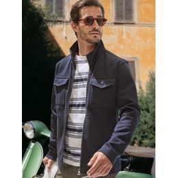 Lerros Herren Sweatjacke "Sweatjacke mit Brusttaschen", blau, Gr. S, 70% Baumwolle, 22% Polyester, 8% Elasthan, Sweatjacken