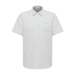 Mustang Herren Kurzarmhemd "Herren Style Berkeley"gr&uuml;n 12896, Gr. XL, gestreift, Web, 55% Leinen, 45% Baumwolle, Hemden