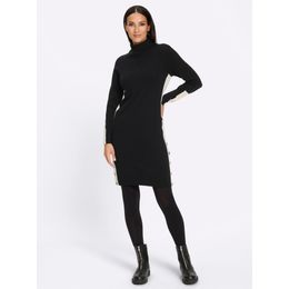 Heine Damen Strickkleid "Strickkleid", schwarz-wei&szlig;, Gr. 38, gemustert, mehrfarbig, 50% Viskose, 28% Polyester, 22% Polyamid, Kleider