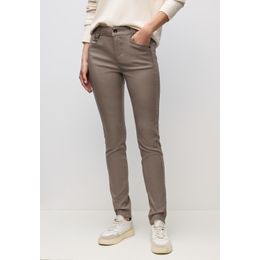 Street One Damen Stoffhose, beige, Gr. 44, unifarben, Stoff, 79% Viskose, 18% Nylon, 3% Elasthan, Hosen