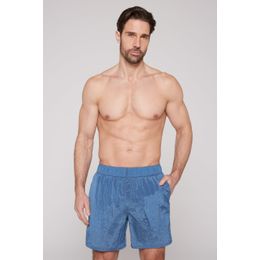 CMPD Herren Badeshorts, blau, Gr. XXXL, gl&auml;nzend, Polyamid, Badehosen, mit Einschubtaschen & einer Ges&auml;&szlig;tasche