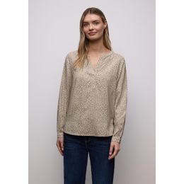 Street One Damen Langarmbluse, beige, Gr. 36, gemustert, Stoff, 100% Viskose, Blusen, im Tunika-Style