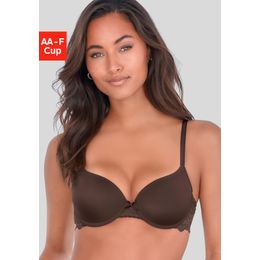 Lascana Damen Schalen-BH "Vittoria", Gr. 80, braun, Spitze, Obermaterial: 84% Polyamid (TACTEL), 16% Elasthan (LYCRA), Basic, BHs, mit B&uuml;gel, weiche
