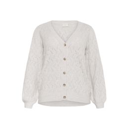 Kaffe CURVE Damen Strickjacke "Strickjacke KCanita", grau, Gr. XL, Obermaterial: 76% Polyacryl PAN. 21% Polyester PES. 3% Elasthan EL., Strickjacken