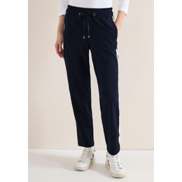 Cecil Damen Stoffhose, blau, Gr. S, unifarben, Stoff, 61% Viskose, 32% Polyamid, 7% Elasthan, Hosen, Elastikbund mit Tunnelzug