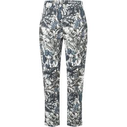 MAC Damen Chinohose "CHINO turn up"jungle print, Gr. 42, Web, Obermaterial: 96% Baumwolle, 4% Elasthan, Hosen, mit dezentem Glanz, elegant und