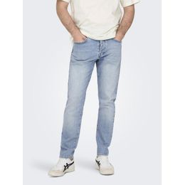 Only & Sons ONLY & SONS Herren Relax-fit-Jeans "ONSYOKE TAPERED WB 7850 DOT DNM NOOS", blau, Basic, Gr. 30, unifarben, Denim/Jeans, Obermaterial: 99% Baumwolle,