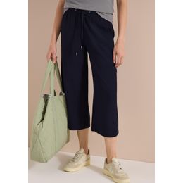 Cecil Damen 3/4-Hose, blau, Gr. XXL, unifarben, Stoff, 100% Viskose, Hosen, High Waist