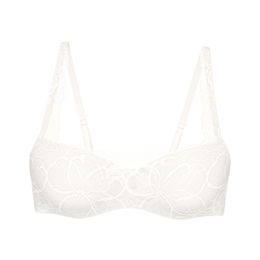 Triumph Damen Balconette-BH "Body Make-Up Illusion Lace", Gr. 90, wei&szlig;, Microtouch, Obermaterial: 51% Polyamid, 37% Polyester, 12% Elasthan, BHs,