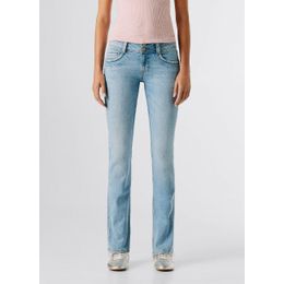 Pepe Jeans Damen Straight-Jeans "SLIM JEANS MW GEN", blau, Gr. 29, Denim/Jeans, Obermaterial: 99% Baumwolle, 1% Elasthan, Jeans, mit doppeltem