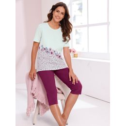 Damen Schlafanzug, Gr. 56, lila, 100% Baumwolle, Homewear-Sets