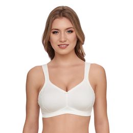 SuSa Damen Minimizer-BH "London", Gr. 105, wei&szlig;, Obermaterial: 76% Polyamid, 24% Elasthan, unifarben, BHs, vorgeformte Cups, Spitze, blickdicht,