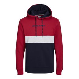 Jack & Jones JACK & JONES Sweatshirt 'JJEReid' male size S Navy / Fire red / White
