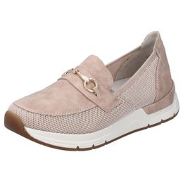 Rieker Damen Slip-On Sneaker "Slipper vegan", Gr. 37, rosa, Lederimitat, Textil, Schuhe, Slipper, Freizeitschuh mit eleganter Zierspange