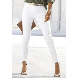 Lascana Damen 7/8-Jeggings "aus weichem Stretch-Denim", wei&szlig;, Gr. 40, unifarben, Denim/Jeans, Obermaterial: 67% Baumwolle, 29% Polyester, 4%