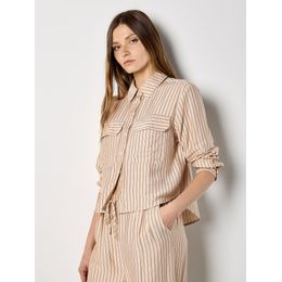 Apricot Damen Shirtbluse "Boxy-Shirt mit Nadelstreifen", grau, Gr. 34, gewebt, Obermaterial: 91% Viskose CV. 9% Nylon NY., Blusen, mit Knopfleiste
