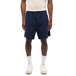 Mustang Herren Shorts "Herren Style Linen Jogger Shorts", blau, Gr. 34, unifarben, Twill, 70% Baumwolle, 30% Leinen, Hosen