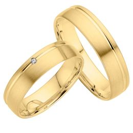 Phoenix PH&Ouml;NIX Damen Trauring "Schmuck Partnerring Ehering Verlobungsring Freundschaftsring", 49, 0,01 SI = kleine Einschl&uuml;sse mit Brillant, Silber 925