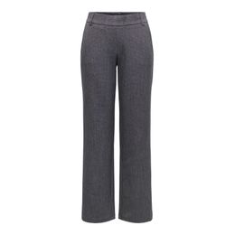 Only Damen Anzughose "ONLPOPTRASH-ELISE HW STR MEL PNT NOOS", grau, Gr. XL, meliert, unifarben, Milano Rib, Obermaterial: 64% Polyester, 33% Viskose,