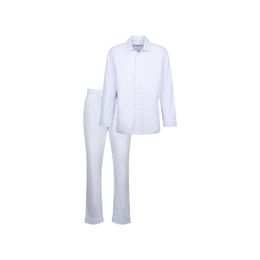 Seidensticker Herren Schlafhose, Gr. 58, wei&szlig;, 100% Baumwolle, gestreift, Hosen