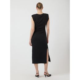 Y.A.S Damen Maxikleid "YASPINA SL LONG DRESS NOOS"schwarz, Gr. S, unifarben, Jersey, Obermaterial: 80% Baumwolle, 15% Polyester, 5% Elasthan,