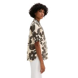 Marc O'Polo MARC O'POLO Damen Kurzarmbluse "aus bedrucktem Baumwoll-Voile"dunkelgrau, Gr. 34, bedruckt, Obermaterial: 100% Baumwolle, Blusen