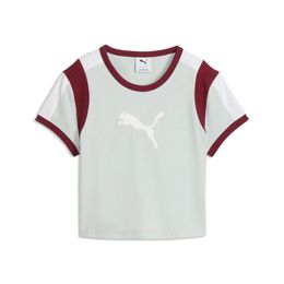 Puma Damen T-Shirt "Graphic Slim Ringer-Shirt Damen", wei&szlig;, Gr. S, Obermaterial: 100% Baumwolle. Einsatz: 62% Polyester, 4% Elasthan, 34% Baumwolle,