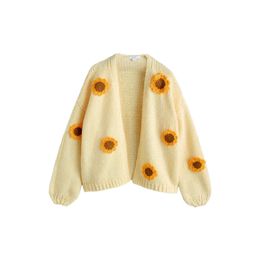 next Strickjacke Damen Gr&ouml;&szlig;e 6XL/7XL braun / safran / hellgelb