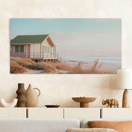 Bilderwelten Akustikbild Pastellfarbenes Strandhaus