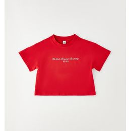 IDO M&auml;dchen T-Shirt "GIRL SUMMER T-SHIRT", rot, Gr. 128, 100% Baumwolle, Shirts