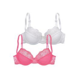 Damen B&uuml;gel-BH, NUANCE BY LASCANA, Gr. 80, pink, Spitze, Obermaterial: 68% Polyamid, 25% Polyester, 7% Elasthan, BHs, mit Stickereispitze, als