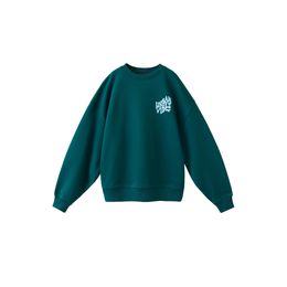 Mango Kids Sweatshirt 'MANU3' Jungen Gr&ouml;&szlig;e 140 aqua / gr&uuml;n / wei&szlig;