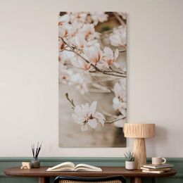 Bilderwelten Akustikbild Magnolienzweige im Vintagestil