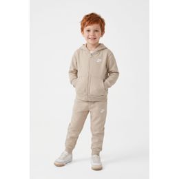 Nike Sportswear Jungen Jogginganzug "NKN LBR FT FZ CLUB SET", beige, Gr. 116, angeraute Sweatware, Obermaterial: 60% Baumwolle, 40% Polyester,