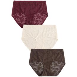 next Slip Damen Gr&ouml;&szlig;e XL creme / dunkelbraun / weinrot