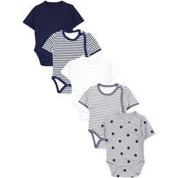TUPTAM Jungen Kurzarmwickelbody "Wickelbody Baby Jungen Kurzarm Wickelbody 5er Set", Gr. 80, blau, Obermaterial: 100% Baumwolle CO., Bodys