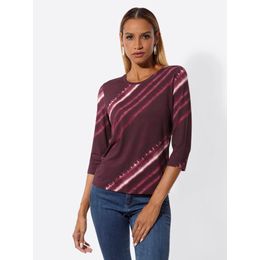 CR&Eacute;ATION L CREATION L Damen 3/4-Arm-Shirt "Shirt"burgund, bordeaux, bedruckt, Gr. 36, gemustert, 95% Viskose, 5% Elasthan, Shirts