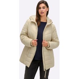 sheego Damen Steppjacke, beige, Gr. 54, unifarben, 100% Polyamid, B&uuml;ndchen:95% Polyester, 5% Elasthan, Wattierung:100% Polyester, Jacken