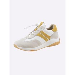 Heine Damen Sneaker, Gr. 41, gelb, Glattleder, Leder, Rindsleder, Schuhe