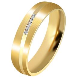 Adelia&acute;s ADELIA ́S Damen Fingerring "Damen Ring aus Edelstahl mit Strass Steinchen", 58, Edelstahl, gold, Edelstahl, Fingerringe